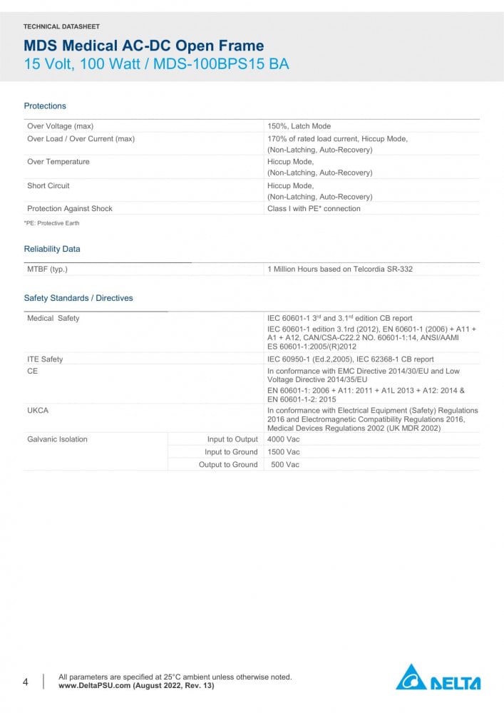 MDS-100BPS15 BA datasheet page 4