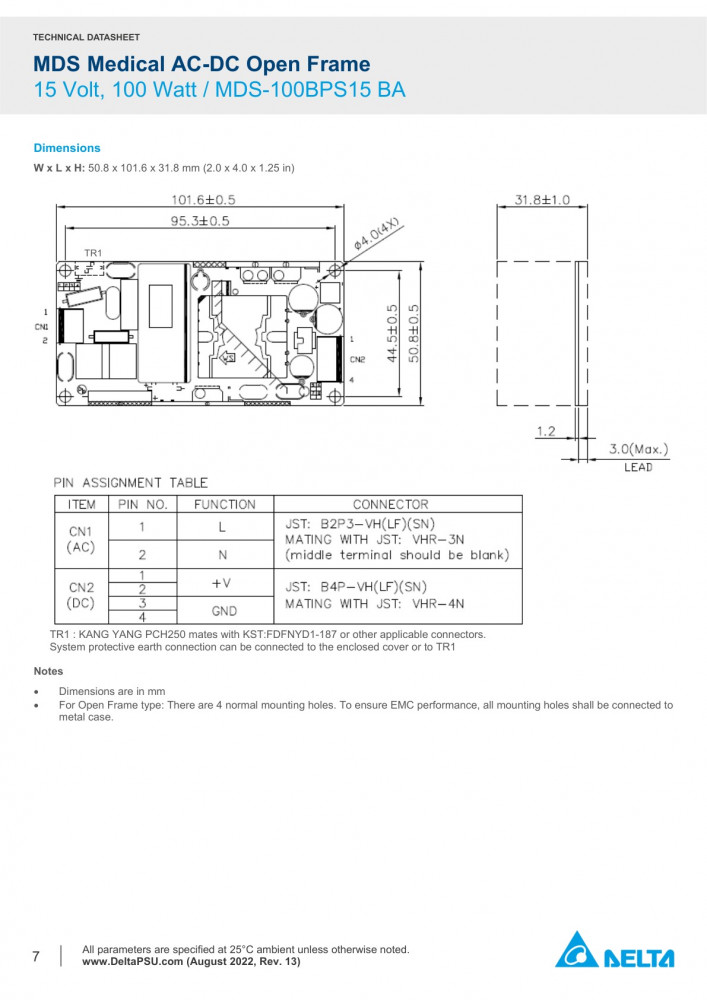 MDS-100BPS15 BA datasheet page 7