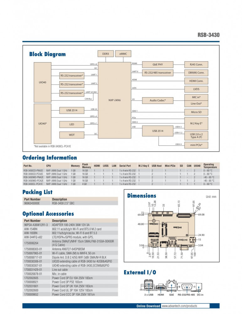 RSB-3430 product documentation page 2