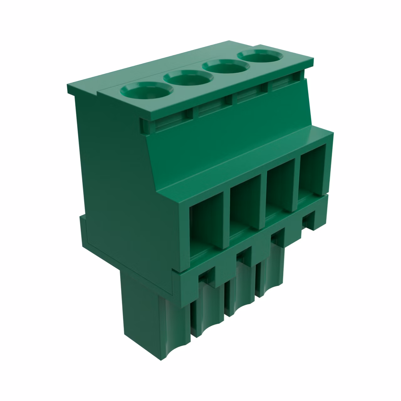 3.50mm Pitch Eurostyle Vertical Plug, with Standard Imprinting, Rear Wire Entry, Green Housing, 4 Circuits for sale