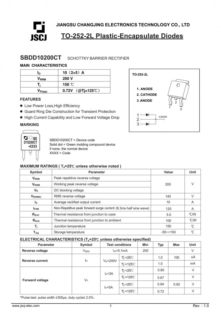 SBDD10200CT datasheet page 1