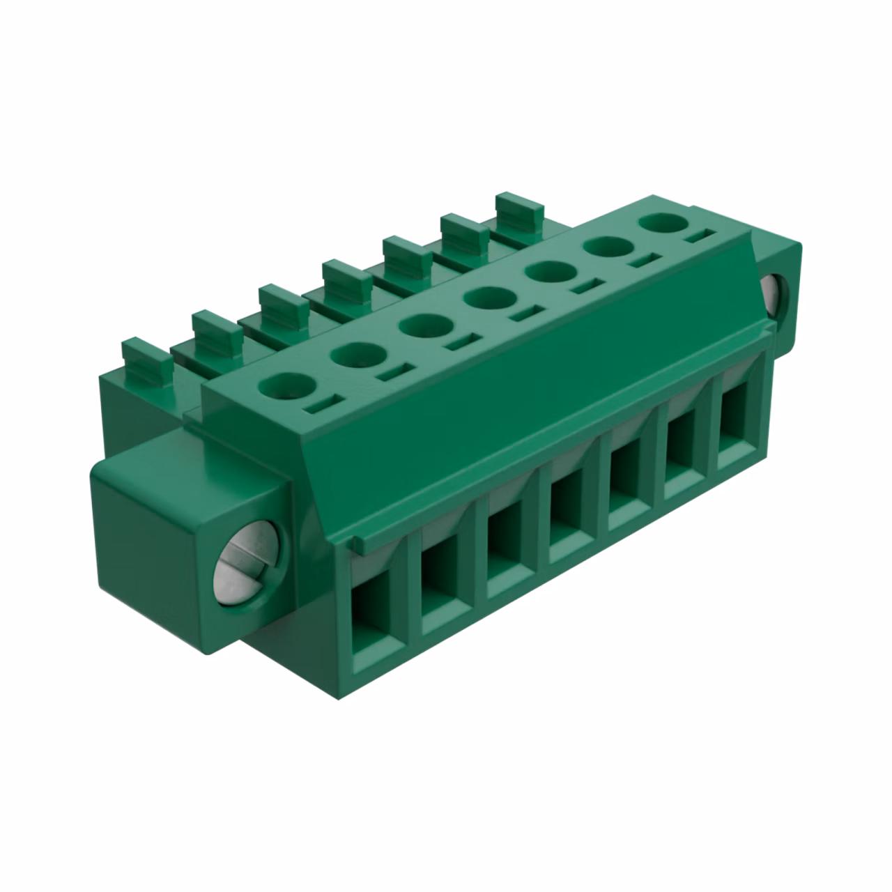 3.81mm Pitch Eurostyle Horizontal Plug, with Retention Screws, Green Housing, 7 Circuits for sale