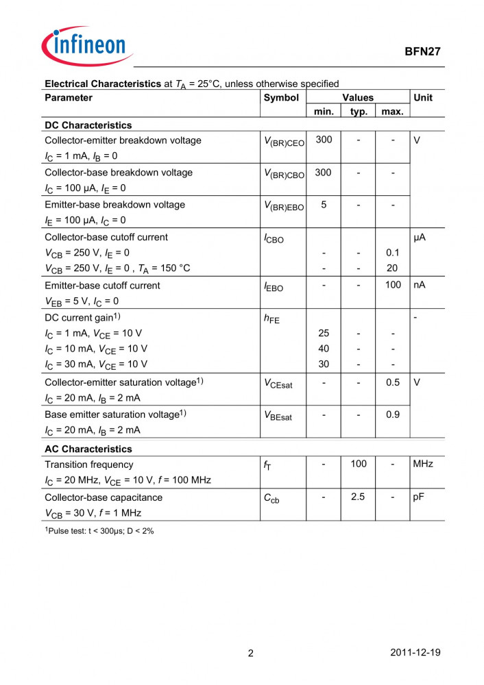 BFN27 datasheet page 2