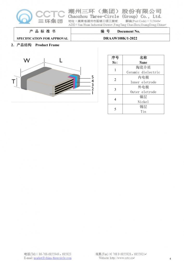 CCTC MLCC specification page 5