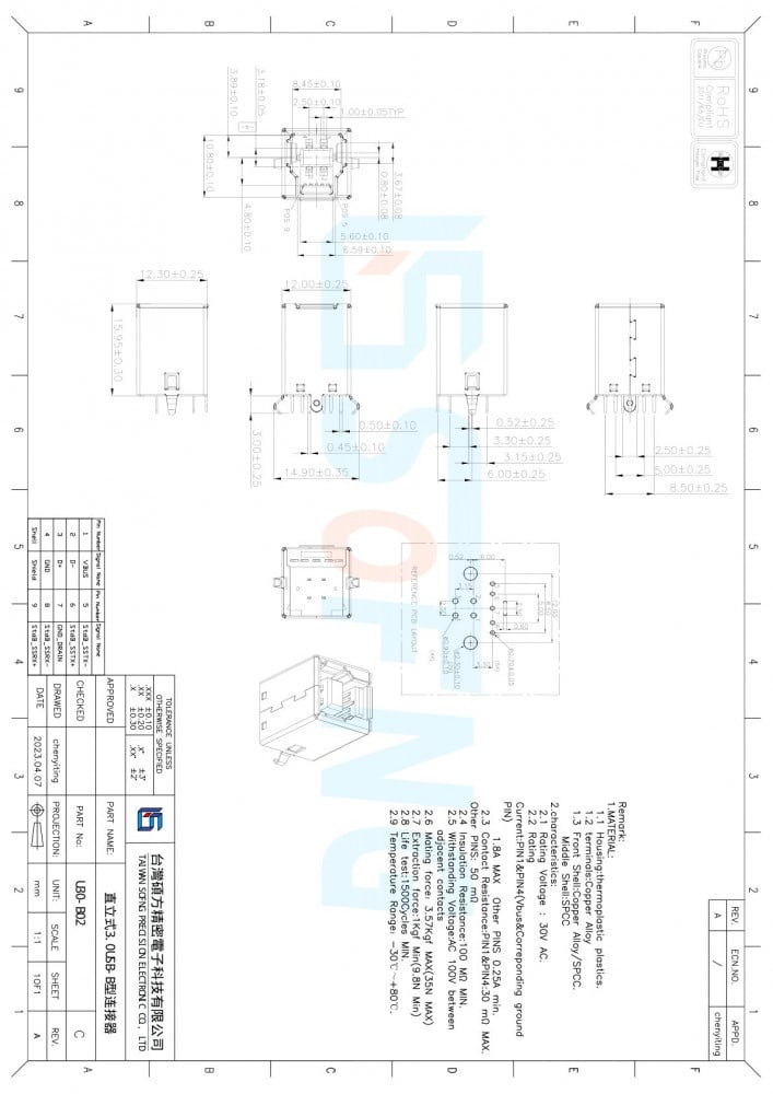 SOFNG U30-B02 technical document preview