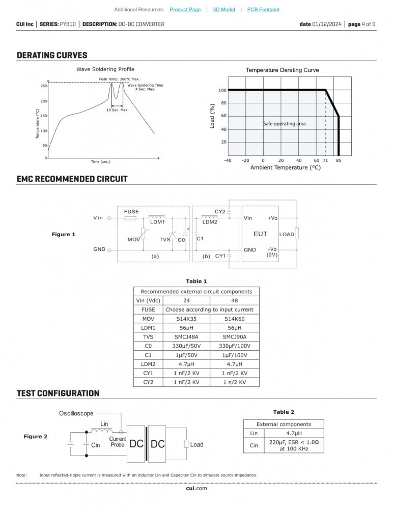CUI PYB10 series datasheet page 4