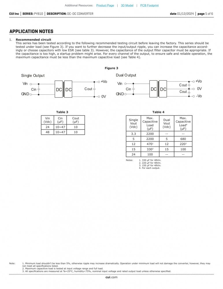 CUI PYB10 series datasheet page 5