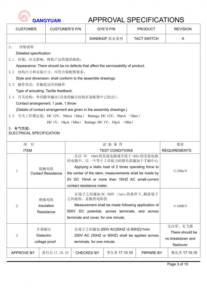 KAN0642F approval specification page 4