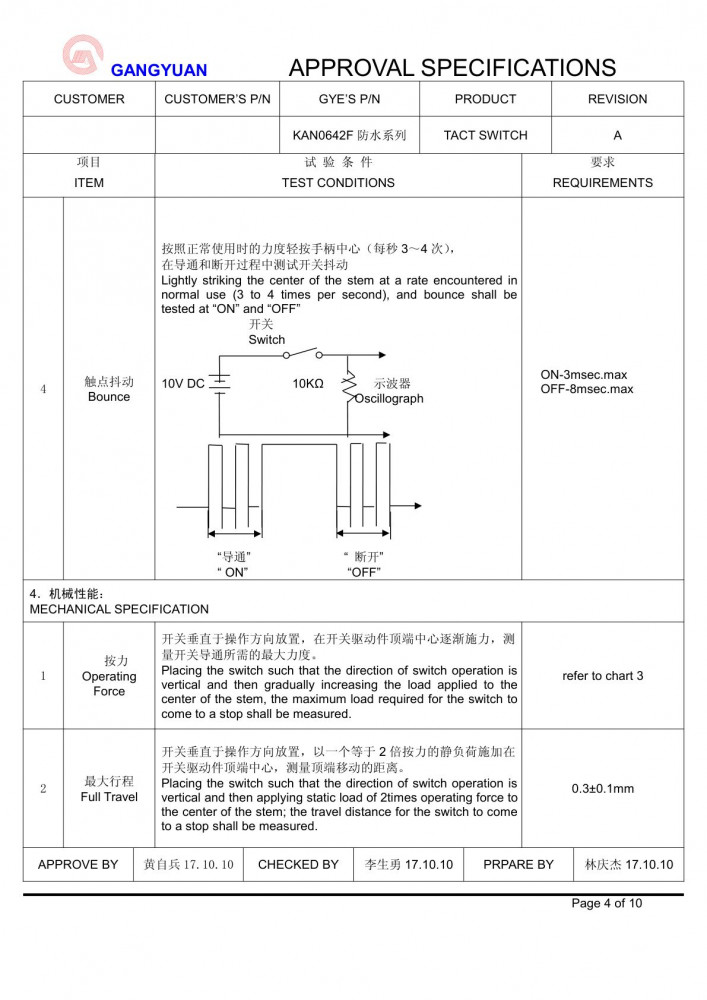 KAN0642F approval specification page 5