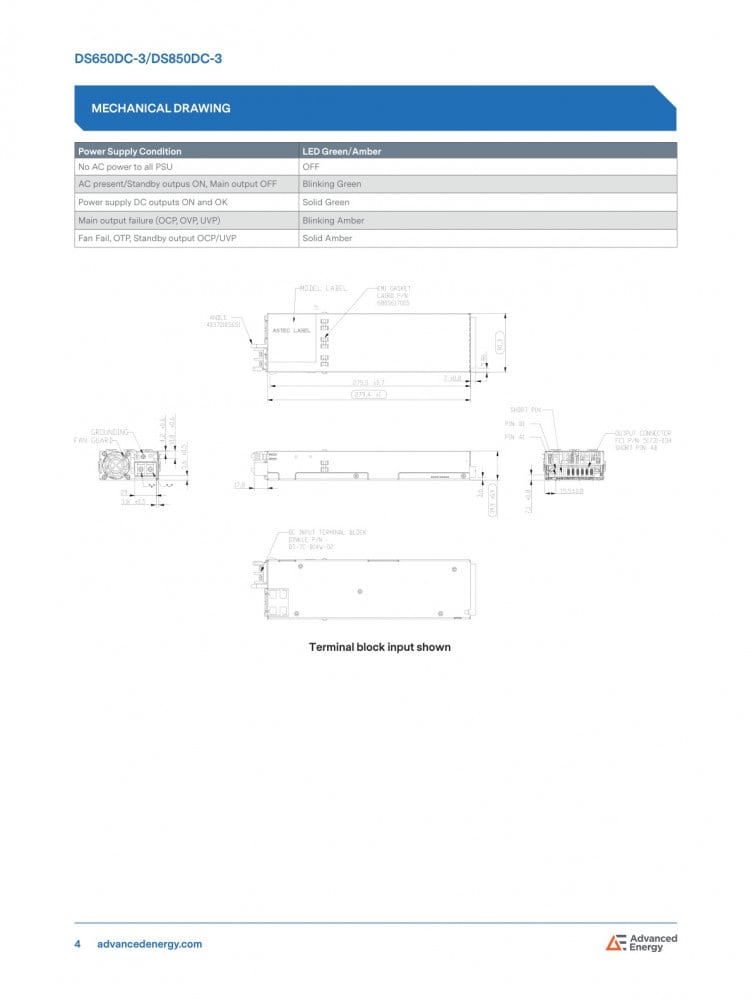 Artesyn DS650-3-002 datasheet page 4