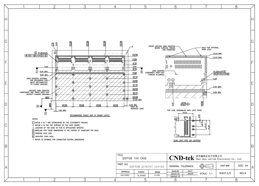 CND-tek QSFP28 cage drawing page 4