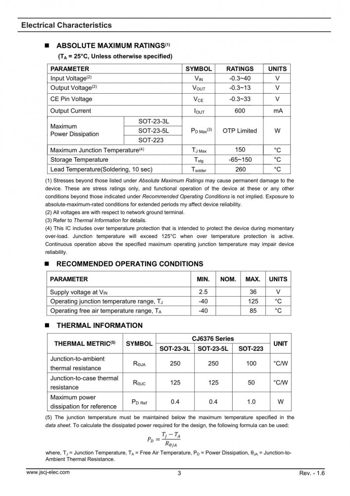 CJ6376 datasheet page 3