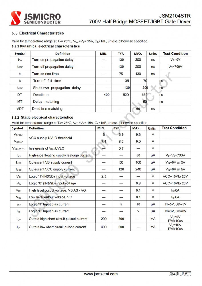 JSM2104STR datasheet page 4