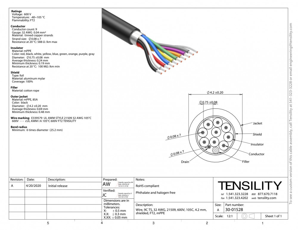 Tensility International 30-01528 product drawing