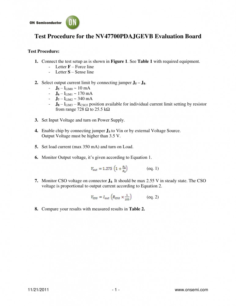 NV47700PDAJGEVB test procedure page 1