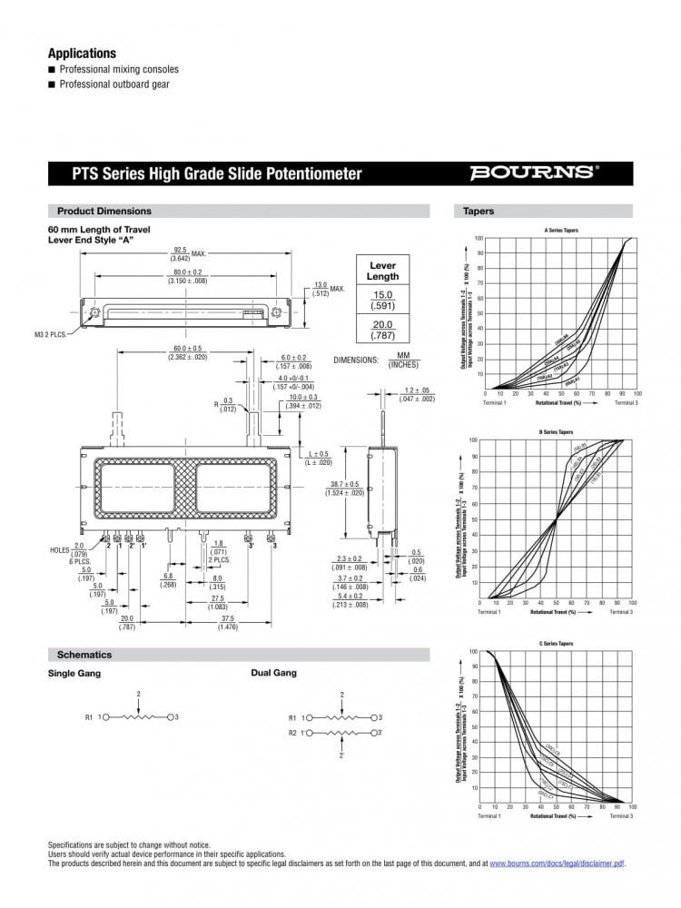 BOURNS PTS series datasheet page 2