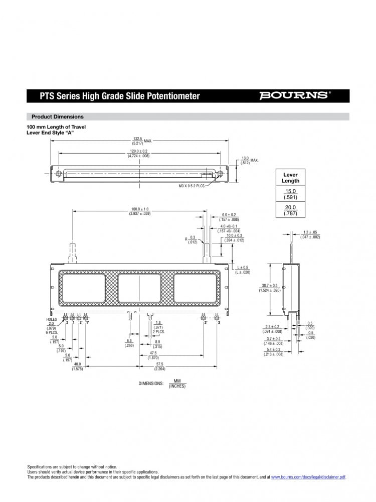 BOURNS PTS series datasheet page 3