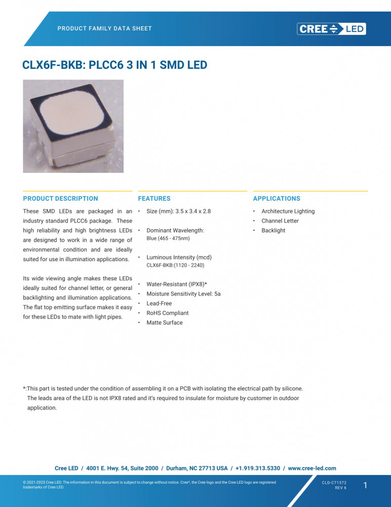 CLX6F-BKB datasheet page 1