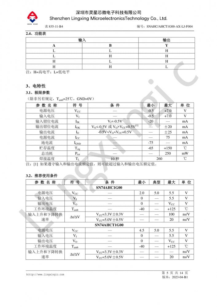 SN74AHCT1G00DB(LX) datasheet page 5