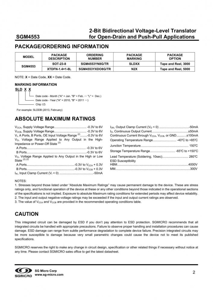 SGM4553 datasheet page 2
