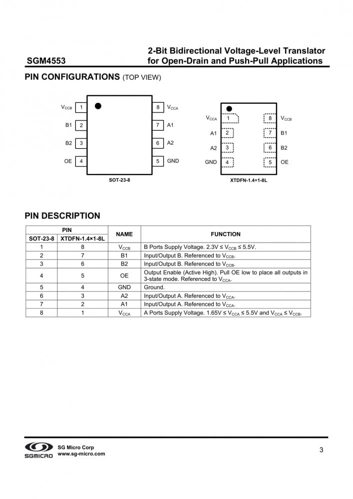 SGM4553 datasheet page 3