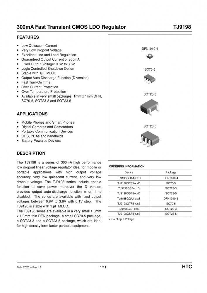 TJ9198 datasheet page 1