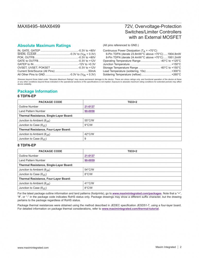 MAX6495 datasheet page 2