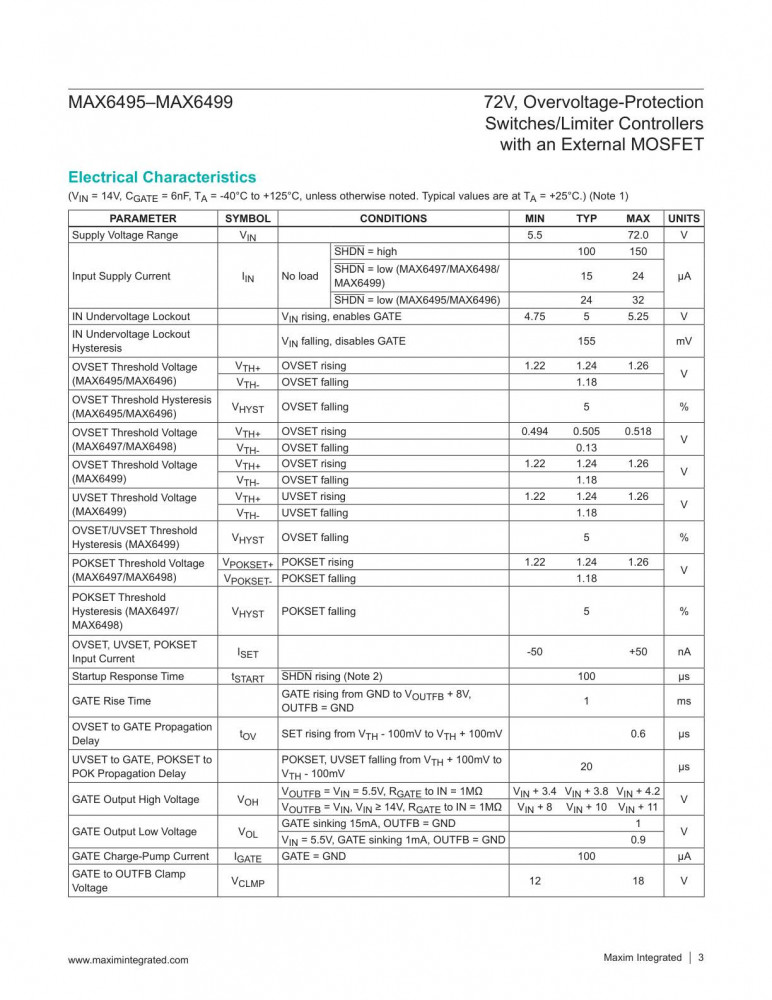 MAX6495 datasheet page 3
