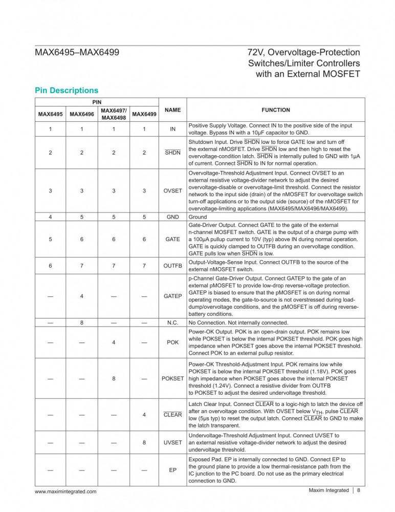 MAX6495 datasheet page 8