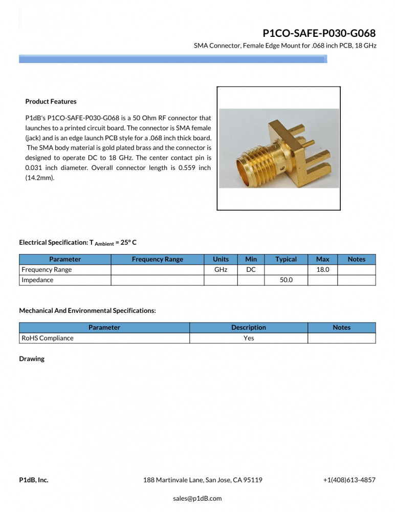 P1CO-SAFE-P030-G068 product documentation image, page 1