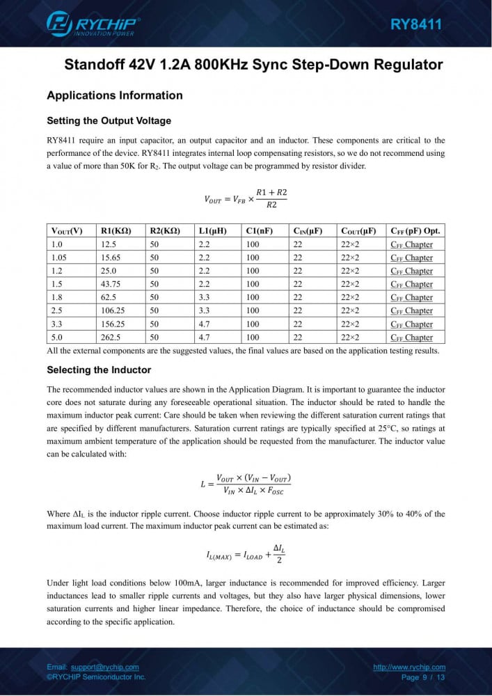 RY8411 datasheet page 9