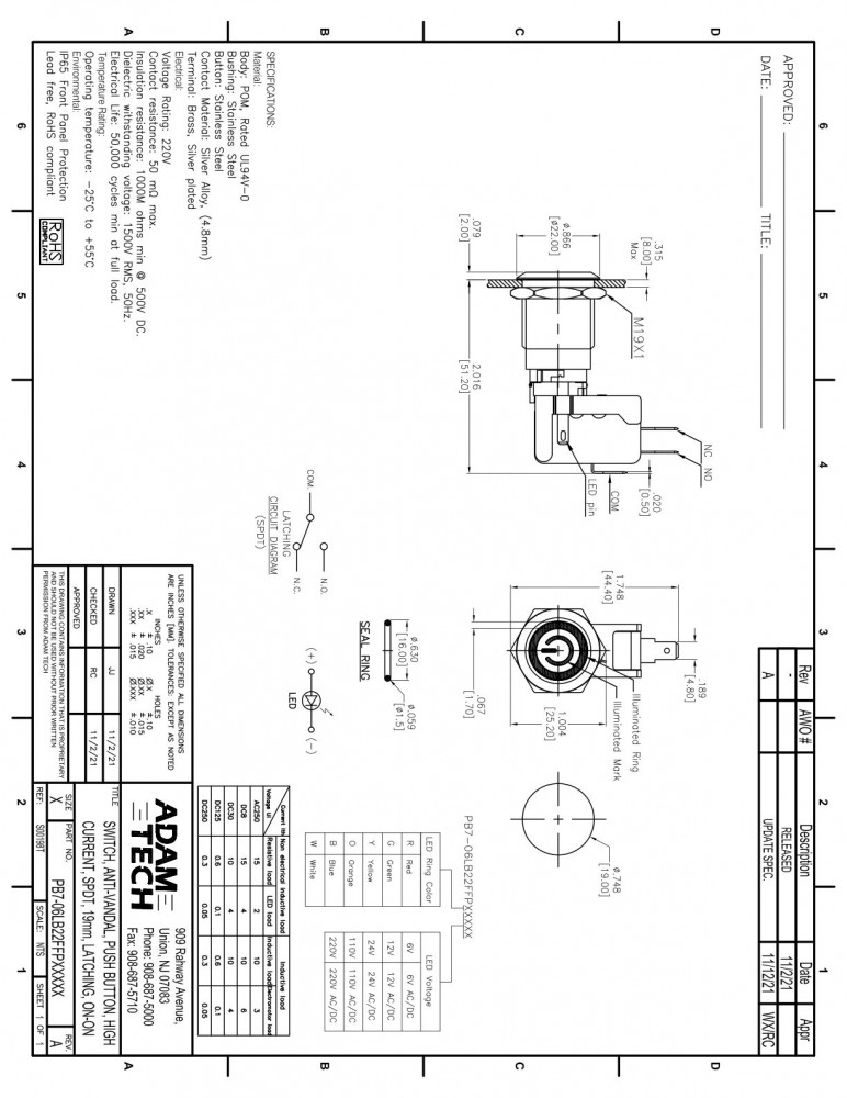 ADAM TECH SW-PB7-06LB22FFPXXXXX product drawing preview