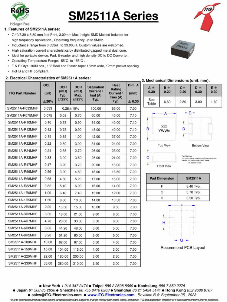 SM2511A technical document page 1