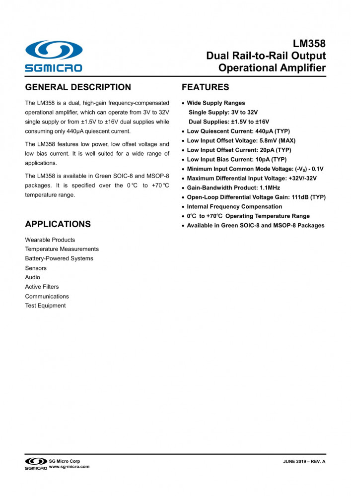 LM358 document page 1