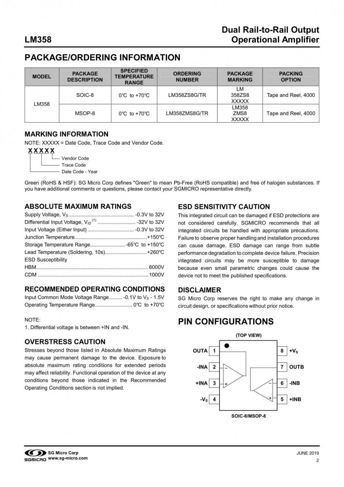 LM358 document page 2