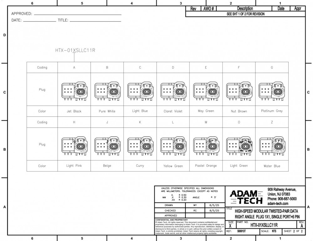 ADAM TECH HTX-01XSLLC11R product drawing, page 2