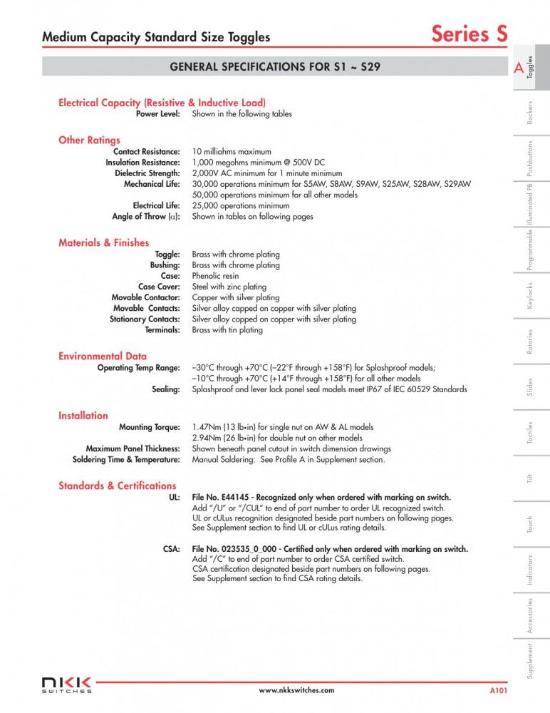 NKK Switches catalog page 2