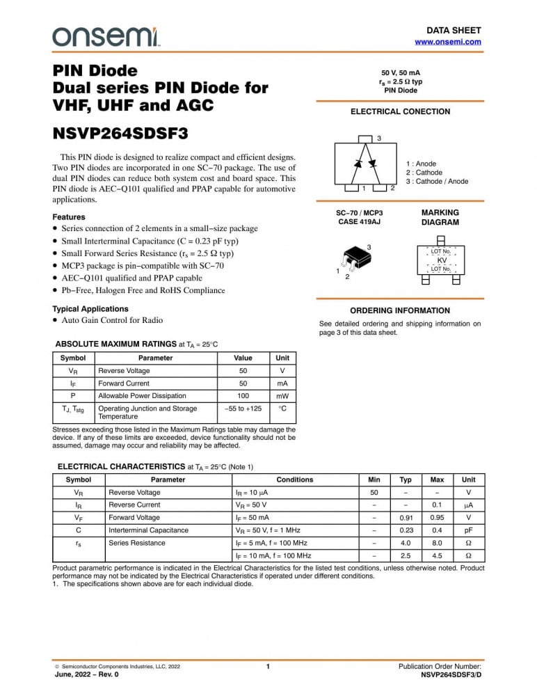 NSVP264SDSF3T1G datasheet page 1