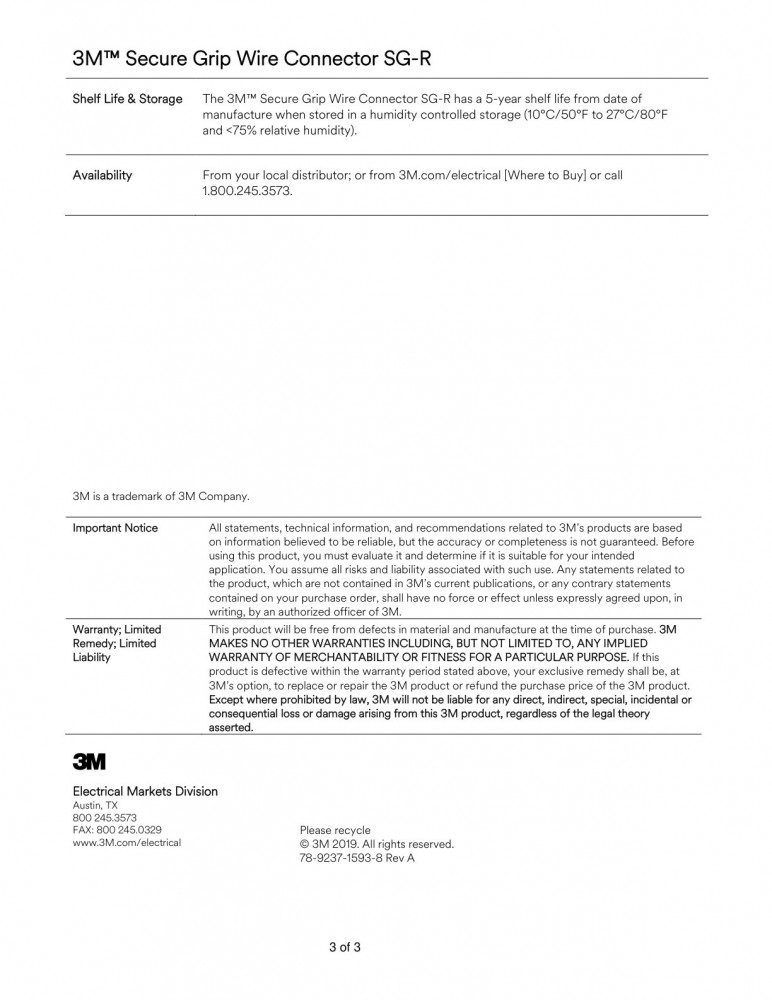 3M SG-R datasheet page 3