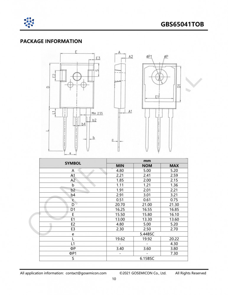 GBS65041TOB datasheet page 10