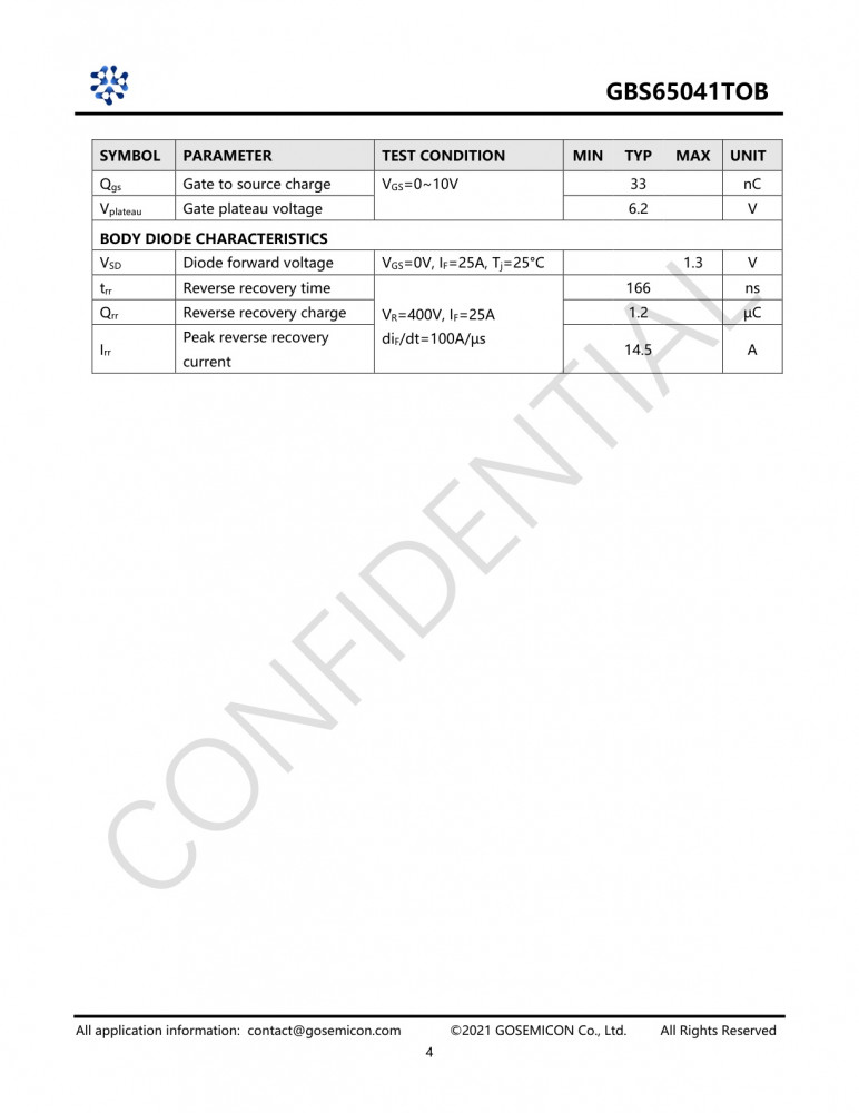 GBS65041TOB datasheet page 4