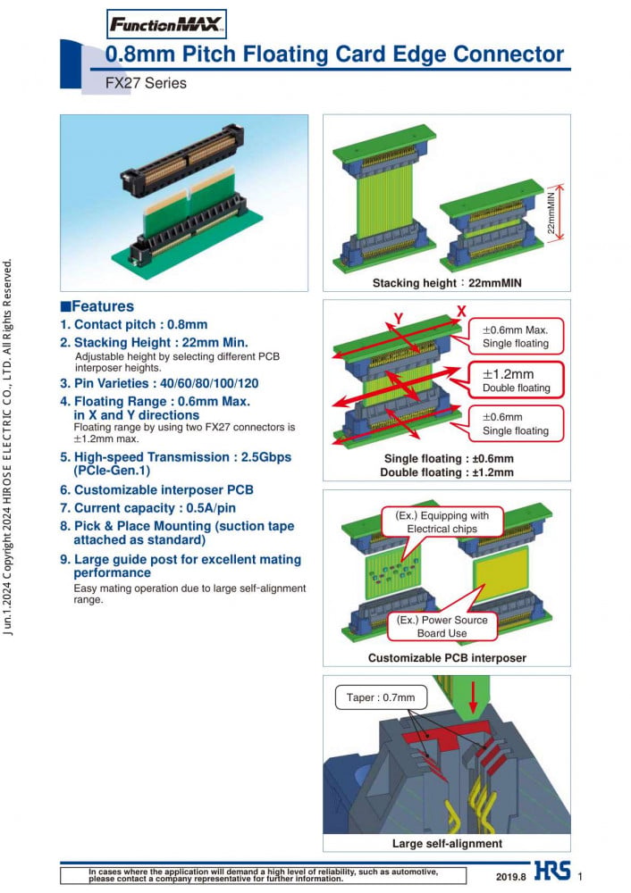 HRS FX27 datasheet page 1