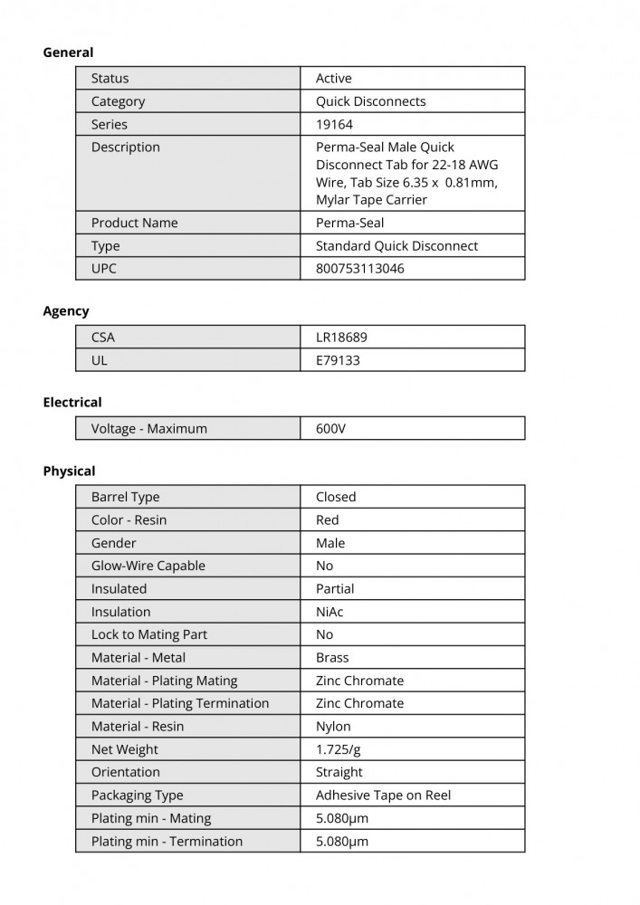 Technical document page 2 for product 191640016