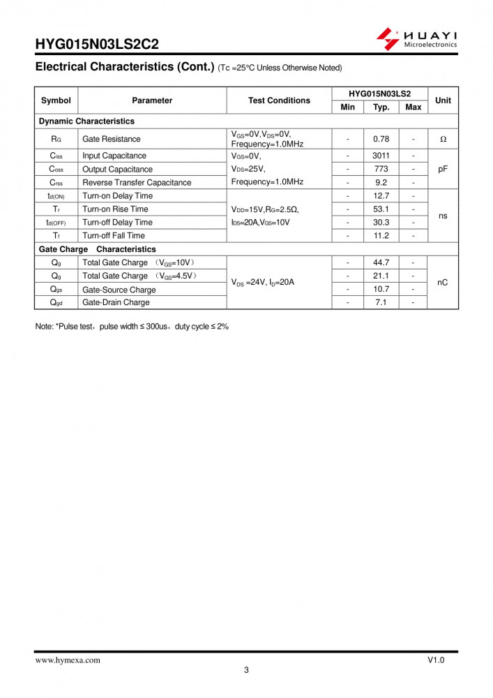 HYG015N03LS2C2 datasheet page 3