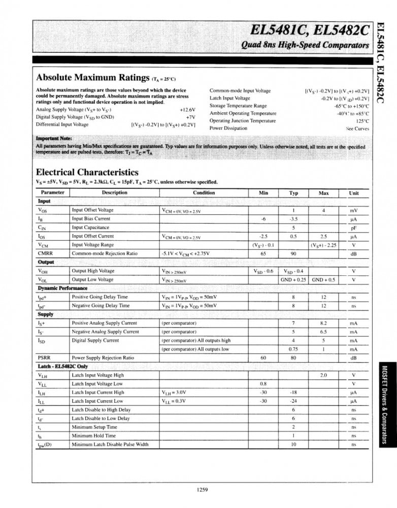 EL5481CS datasheet page 2