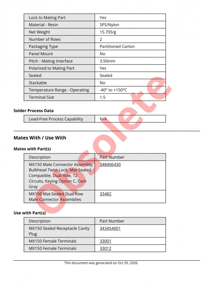 Technical document image 3 for MOLEX 334721308