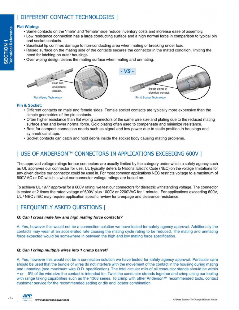 Anderson Power technical document page 8