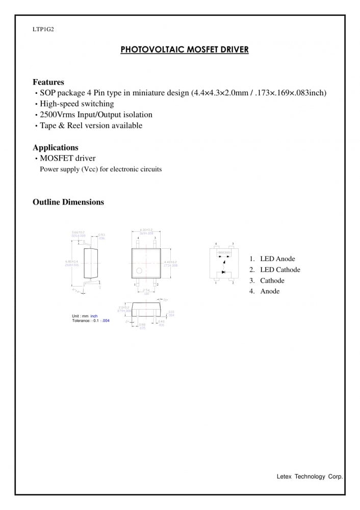 LTP-1G2 technical document page 1