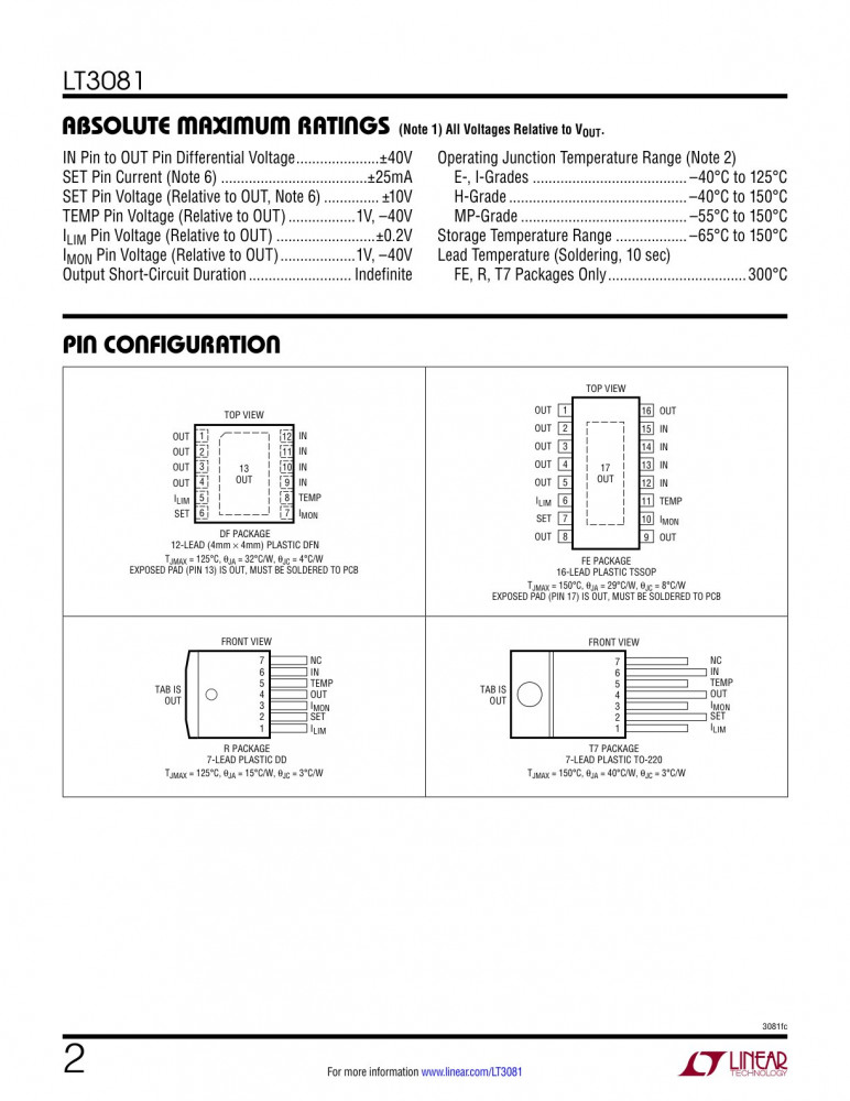 LT3081 technical document page 2