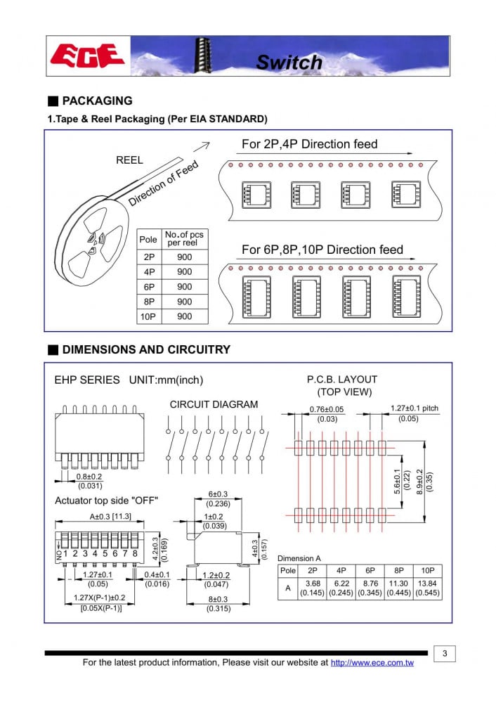 ECE EHP108E datasheet page 3